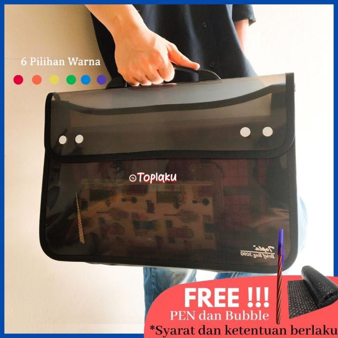 Jual Termurah Premium Map Tas Dokumen Plastik Kancing 4 Jaring School ...