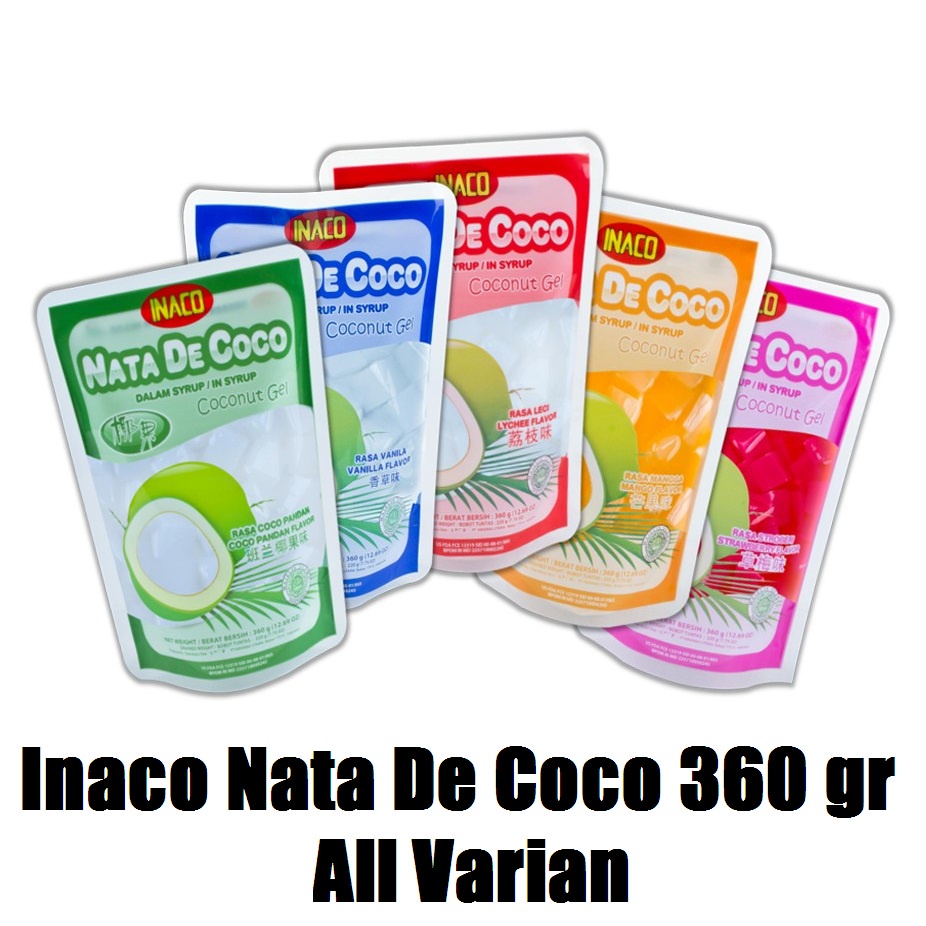 Jual Inaco Nata De Coco Minuman Coconut Jelly Flavor 1 Pouch 360gr Rasa Lychee, Coco Pandan ...