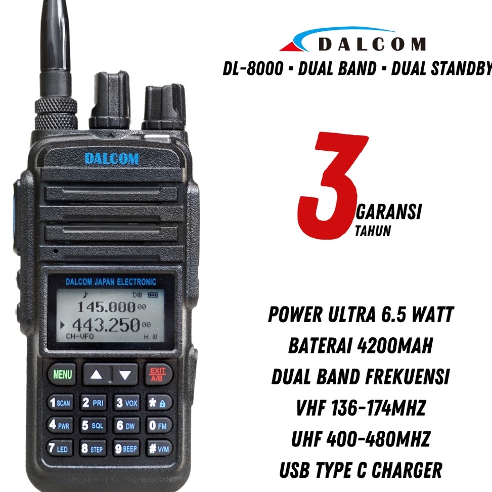 Jual HARGA SPESIAL HT DALCOM DL-8000 DUALBAND ORIGINAL | Shopee Indonesia