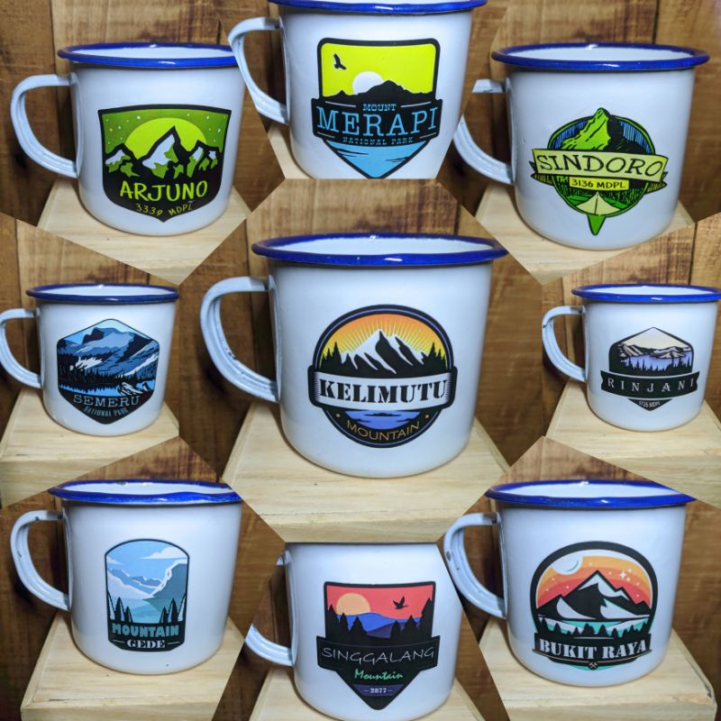 Jual Mug Cangkir Enamel Kaleng Sablon Decal Sovenir Gunung Arjuno ...