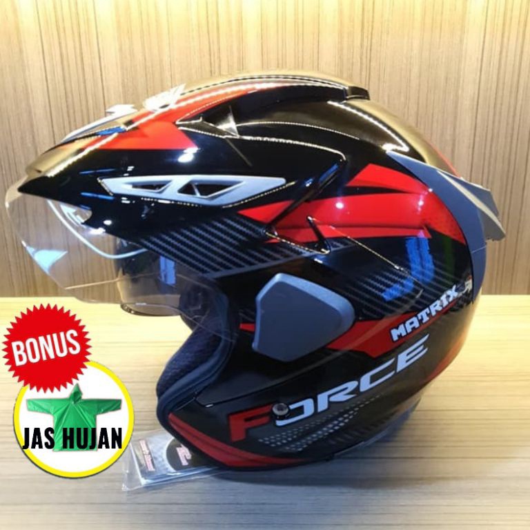 Jual MURAH FORCE Helm Double Visor SNI Half Face Pria Laki Cowok Dewasa ...