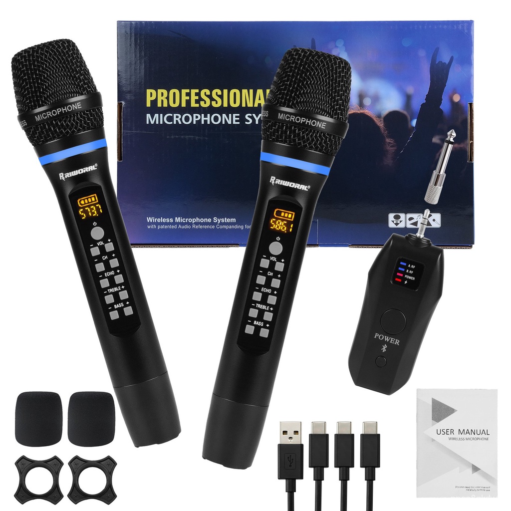 Jual &RIWORAL RH2 One to Two Wireless Microphone U-segment K Song ...