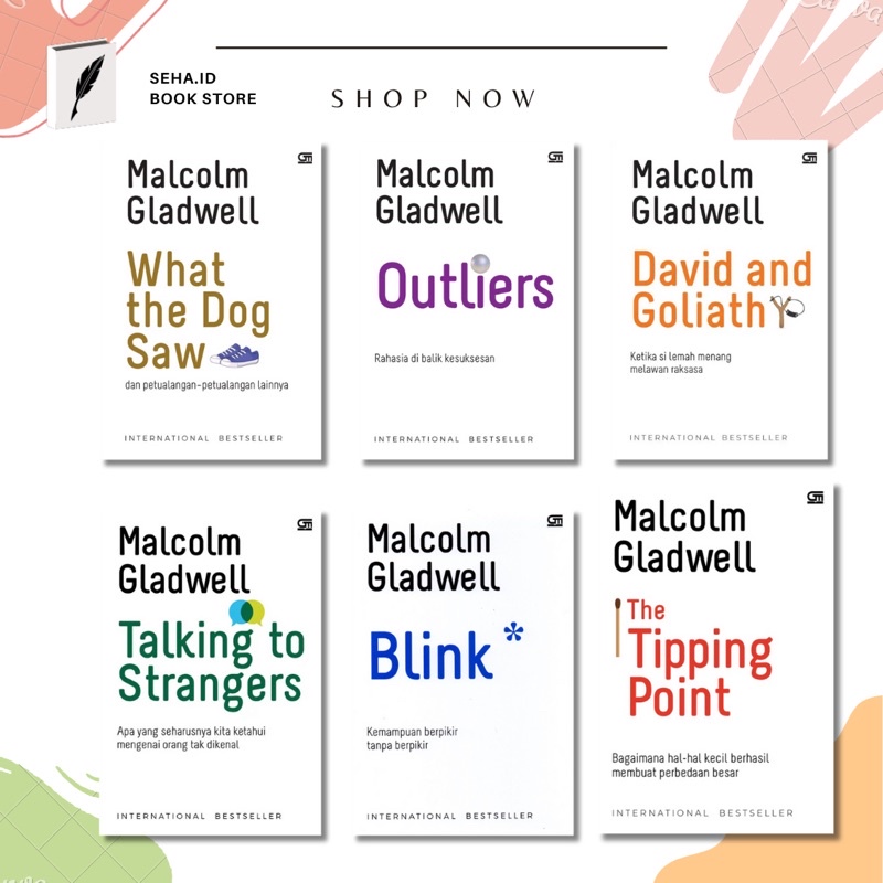 Jual Buku Edisi Malcolm Gladwell - Outlier, David and Goliath, Talking ...