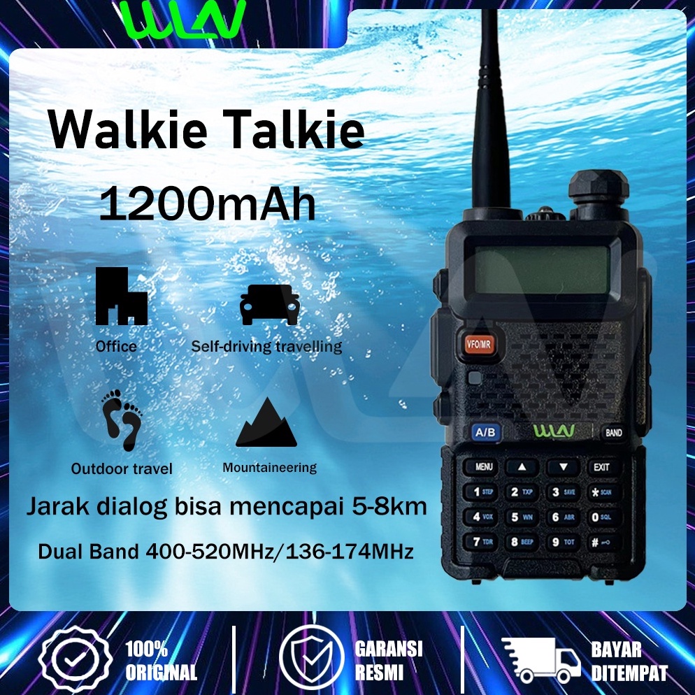 Jual MENARIK Walkie Talkie HT WLN UV1 Dual Band 5W 128CH UHF+VHF handy ...