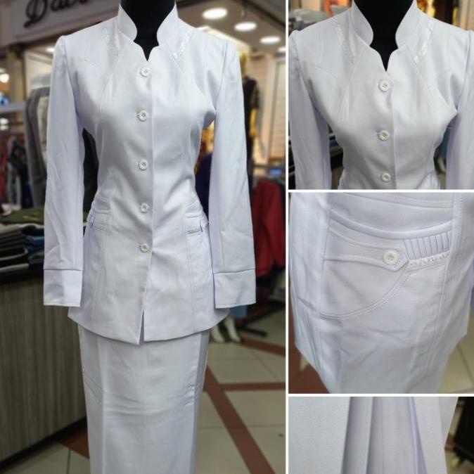 Jual Baju Blazer Perawat Wanita Putih Putih Suster Rumah Sakit Bidan ...