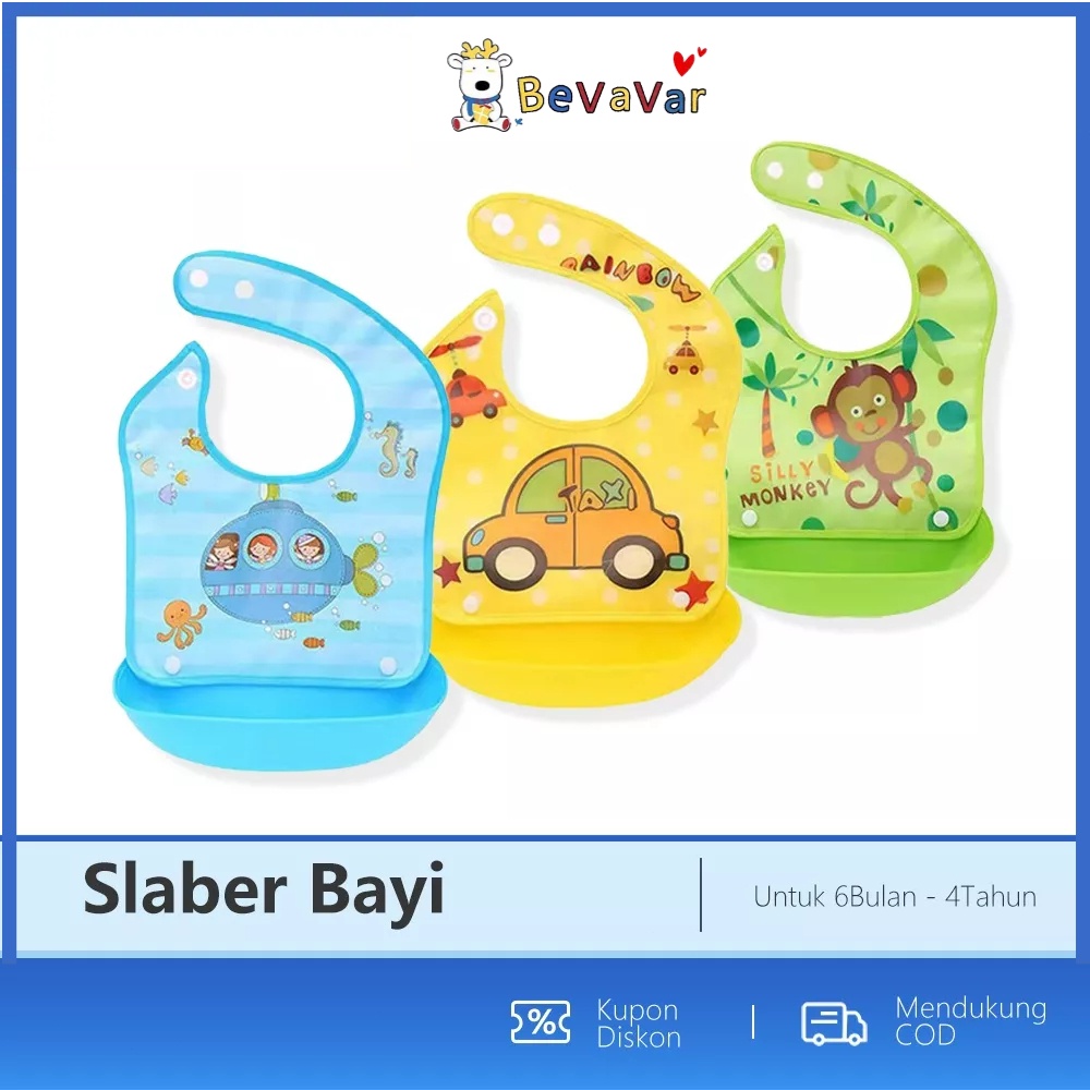 Jual BEVAVAR Slaber Slabber Makan Bayi Silikon Celemek Makan Bayi ...