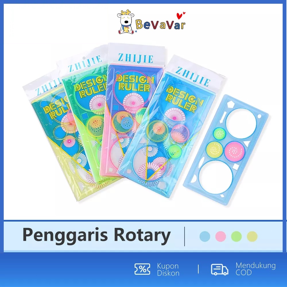 Jual BEVAVAR Garisan Rotary Bunga/Penggaris Rotary Geometri Lengkap ...