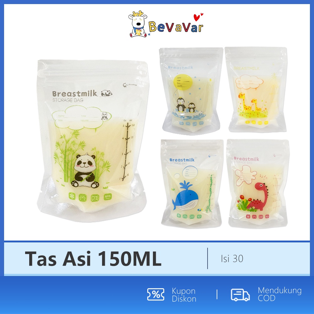 Jual Bevavar Kantong ASI Plastik ASI 150ml isi 30pcs Breastmilk Storage ...