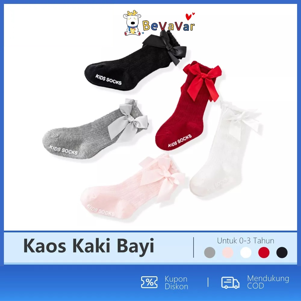 Jual BEVAVAR COD Kaos Kaki Panjang Anak Bayi Lucu/ Kaus Kaki Bayi Perempuan Untuk 0-3 Tahun ...