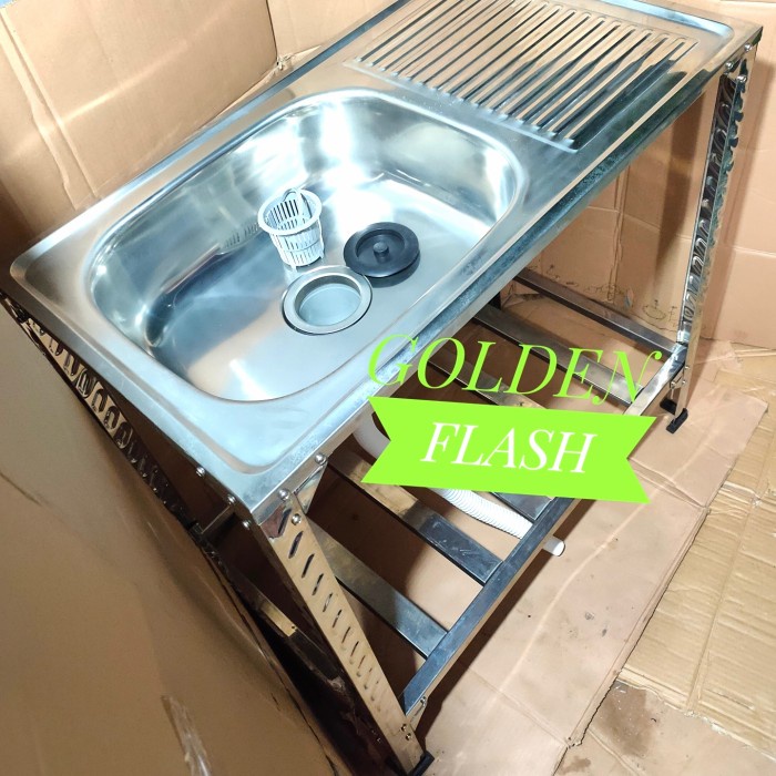 Jual Terlaris Bak Cuci Piring Meja 80 Stainless/Wastafel Sink Cuci ...