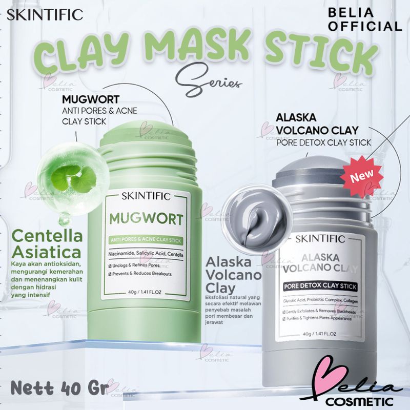 Jual SKINTIFIC | MUGWORT | Clay mask stick Series [40g] | Shopee Indonesia