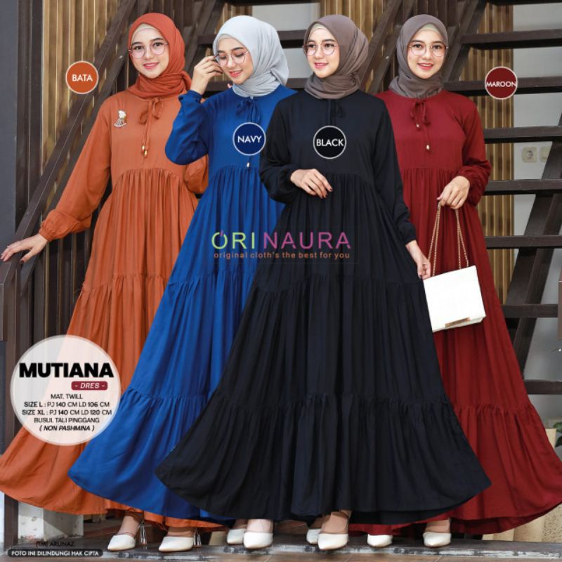 Jual MUTIANA SAKILLA DRESS || RAYON TWILL PREMIUM || ORINAURA | Shopee Indonesia