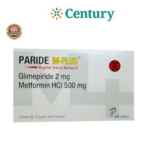 Jual PARIDE M-PLUS 2MG/500 10 TABLET / DIABETES / METFORMIN GLIMEPIRIDE ...