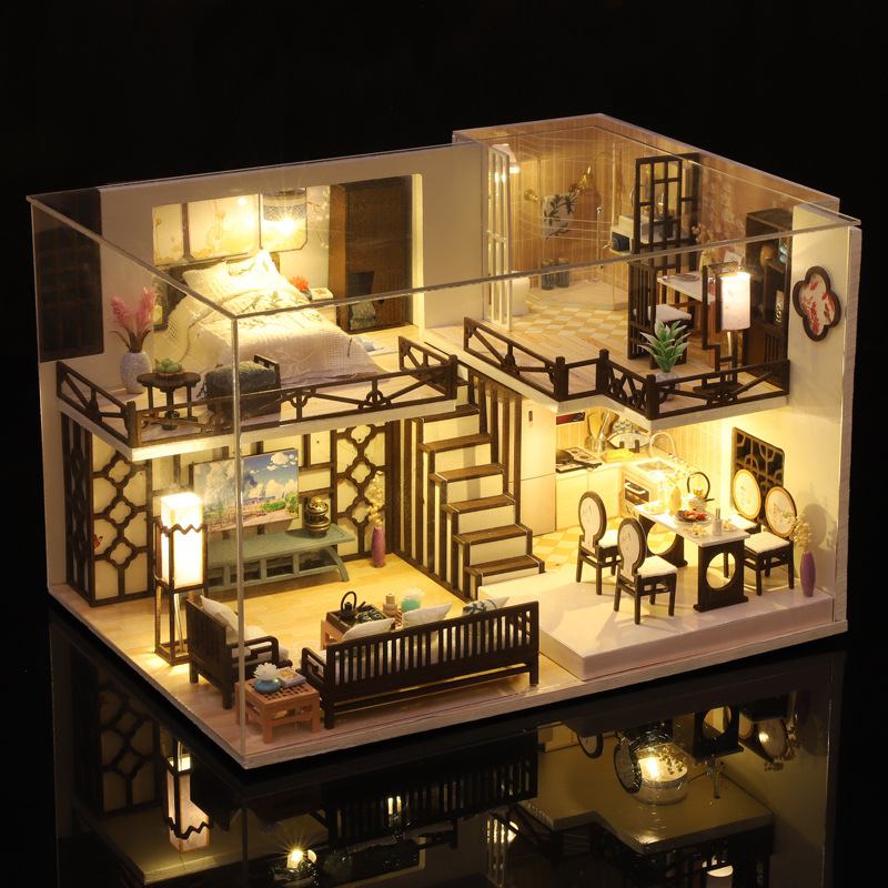 Jual Baru Kreatif Baru Model Arsitektur Cina Elegan Rumah Kayu Dirakit ...