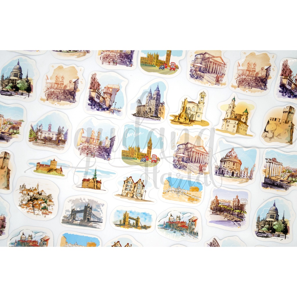 Jual Stiker City Painting Sticker Motif Lukisan Unik DIY Scrapbook GH ...