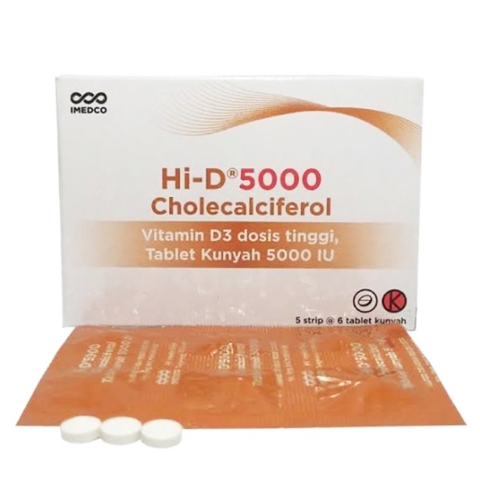 Jual HI-D 5000IU 1 STRIP ISI 6 TABLET / VITAMIN D / MULTIVITAMIN ...