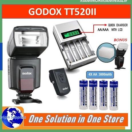 Jual Godox Tt520 Ii + Wireless Trigger Universal Speedlite Flash Tt ...
