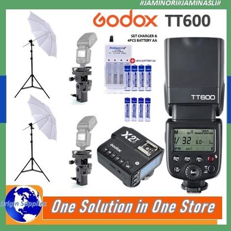Jual Paket Godox Tt600 Tt 600 Single 2 Light Stand + Trigger X2T ...