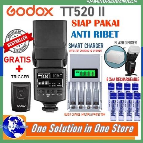 Jual Godox Tt520 Ii Free Wireless Trigger Universal Speedlite Flash ...