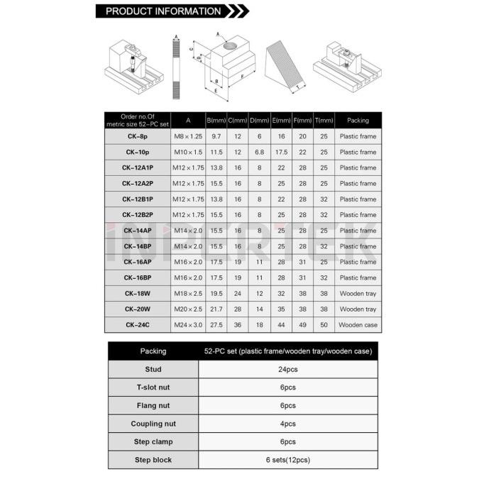 Jual Clamping Kit M10 Clamp Set M 10 Klem Penjepit Mesin Milling ...