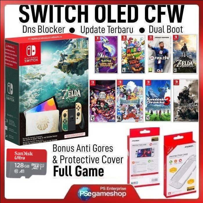 Jual Switch Console Oled The Legend Of Zelda Tears Of The Kingdom Cfw Full | Shopee Indonesia