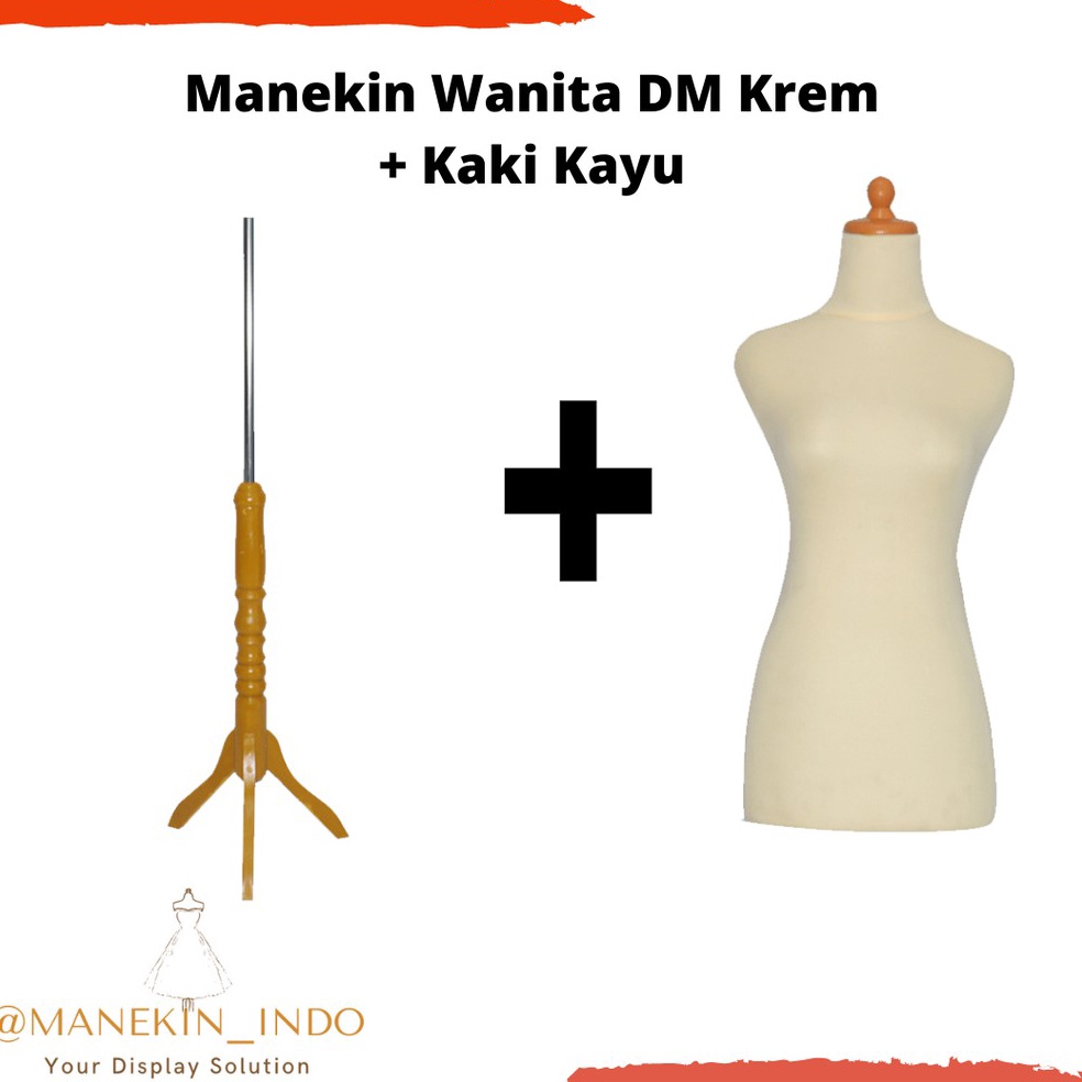 Jual HARGA SPESIAL MANEKIN WANITA DEWASA KAIN DM KREM + TIANG KAYU ...