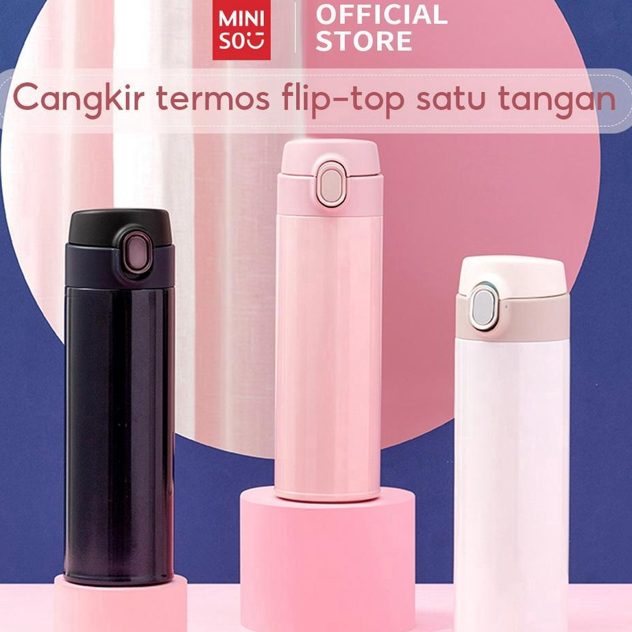 Jual MINISO Botol Air Minum Termos Air Panas 480ml Baja Cangkir Tahan ...