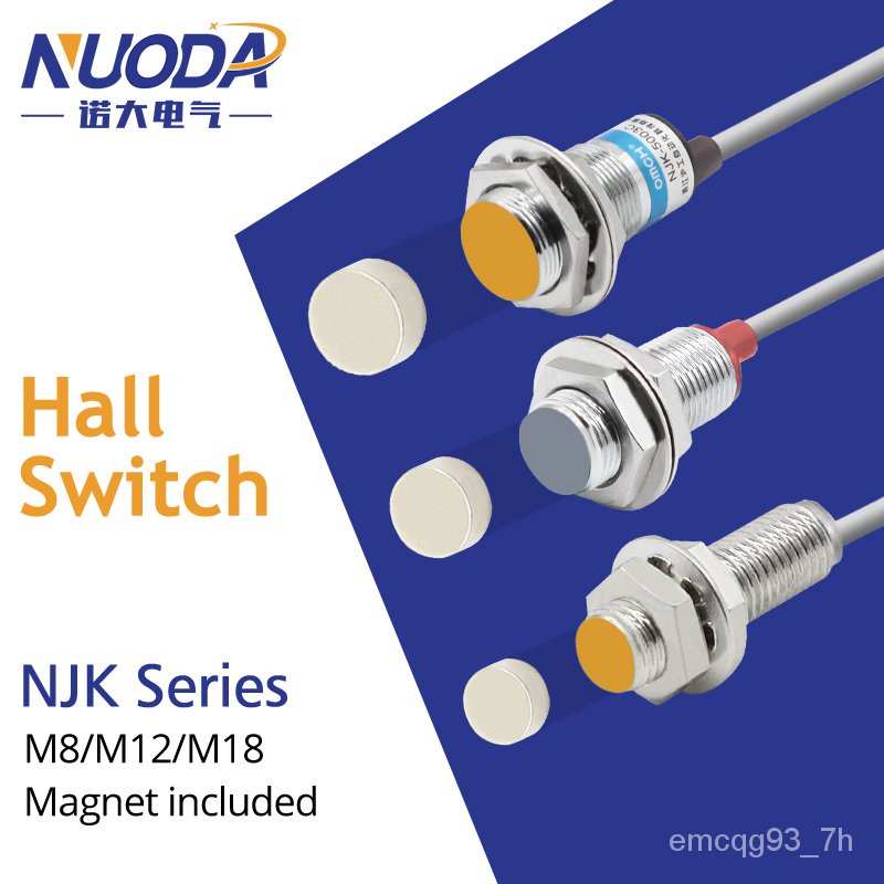 Jual &NUODA Hall Effect Proximity Sensor Switch NJK-5002 Proximity Inductive Magnetic Sensor M8 ...