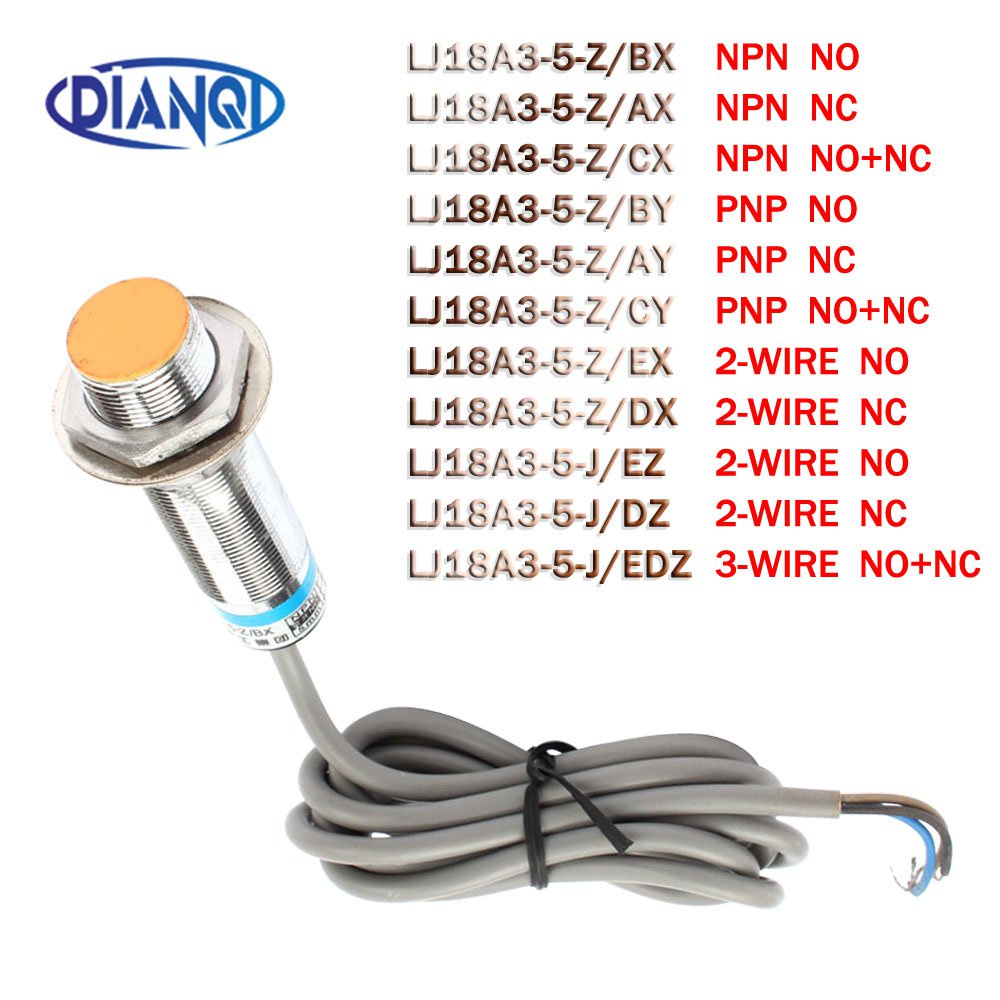 Jual &LJ18A3-5-Z/BX LJ18A3-5-Z/AX/CX/BY/AY/CY/EX/DX NPN PNP NO NC New Inductive Proximity Sensor ...