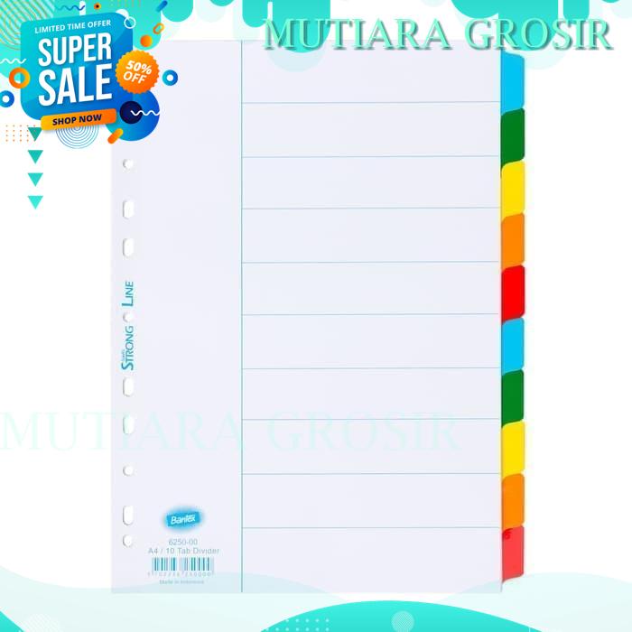 Jual DIVIDER / PEMBATAS BANTEX 6250 A4 ( 10 PAGES) !! | Shopee Indonesia