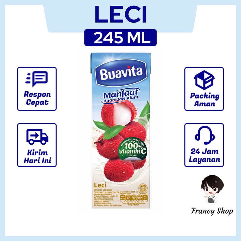 Jual Buavita Jus Leci Lychee Juice 245 ml | Shopee Indonesia