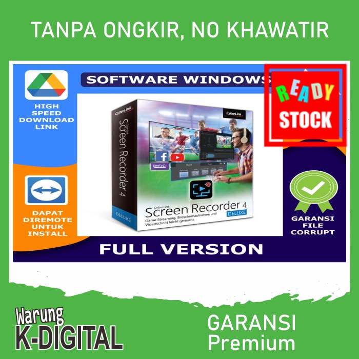 Jual Full Aktif Cyberlink Screen Recorder Deluxe 4.3.1.25422 Komputer ...