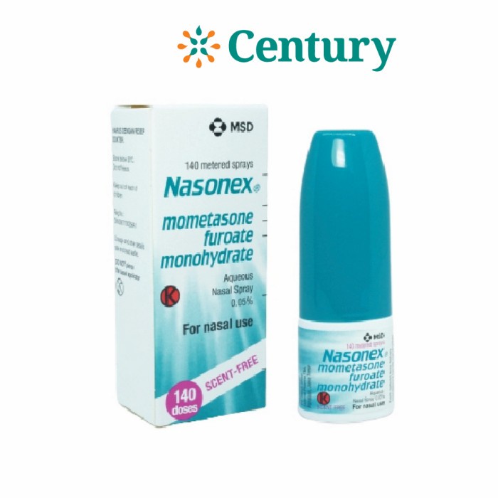 Jual NASONEX NASAL SPRAY 140 ML / MOMETASONE / RADANG / POLIP / ALERGI ...