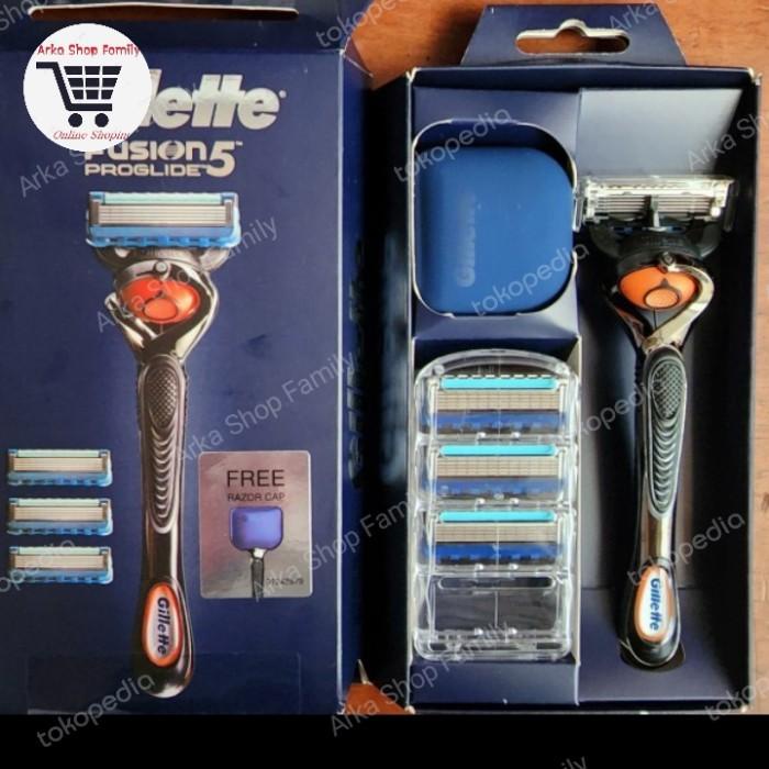 Jual Gillette Fusion 5 Proglide Isi 1 Handle+4 Blades+Include Razor Cap ...