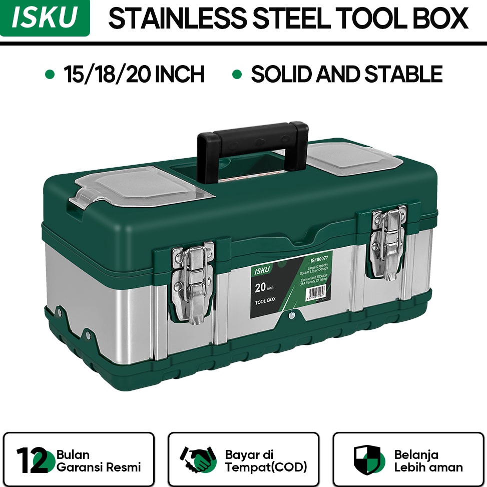 Jual HS52JO100 ISKU Tool Box Besar 19'' Bahan PP Tahan lama Toolbox ...