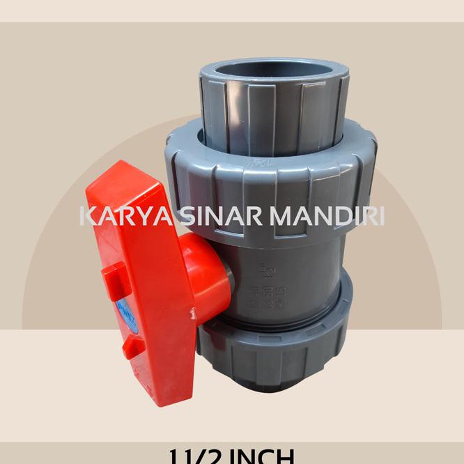 Jual Double Union Ball Valve Pvc 1 1/2 Inch Socket / Ball Valve Water ...
