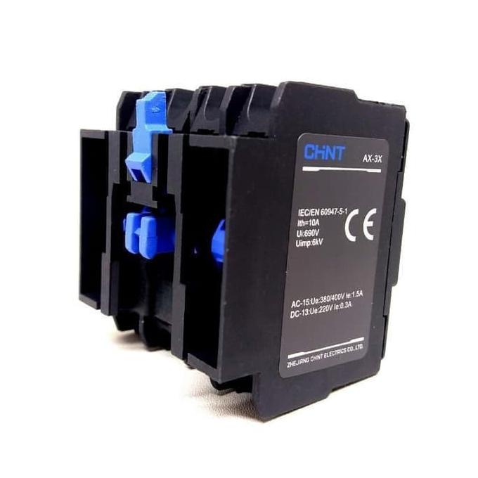 Jual Auxiliary Block Contact AC Contactor Kontaktor 2NO 2NC Chint AX-3X ...