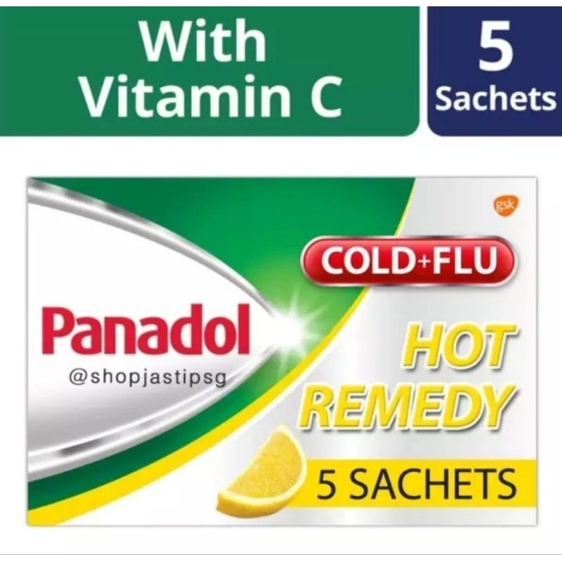 Jual Panadol Cold & Flu Hot Remedy Lemon Flavour Box Isi 5 Sachets ...