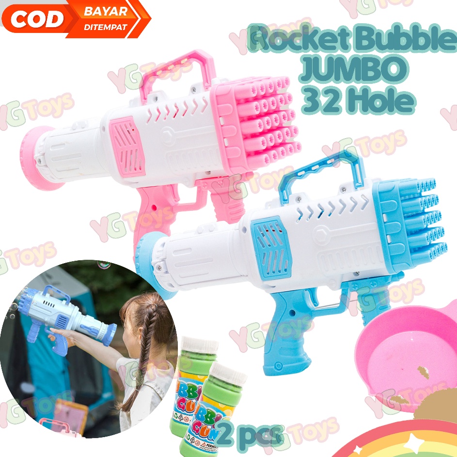Jual 'PQG YGtoys Mainan Bubble Gun Bazoka JUMBO 32 Hole Rocket Launcher ...