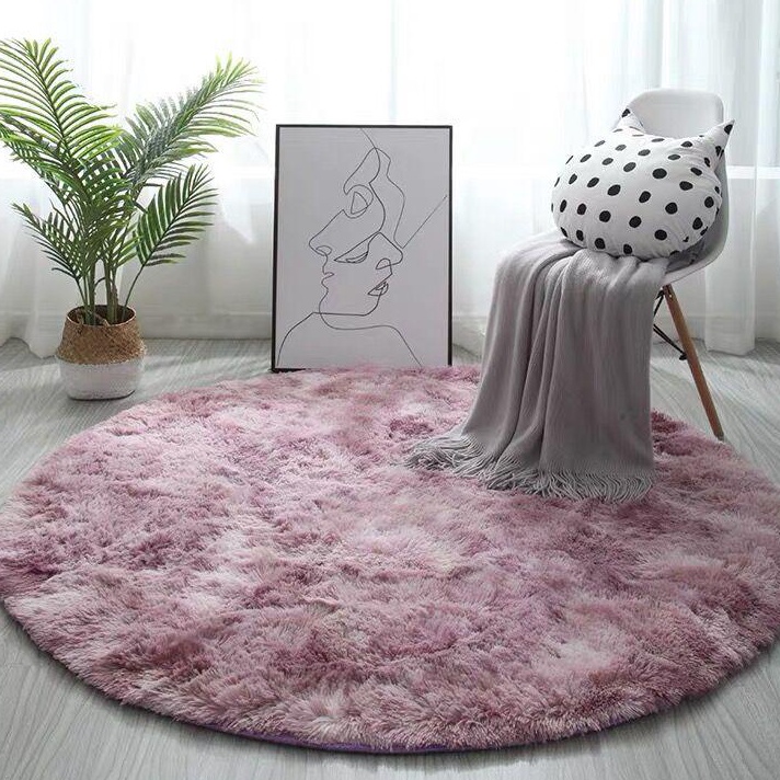 Jual Best Seller UM031 Karpet Bulat Ombre Warna Diamater 100cm/Karpet ...