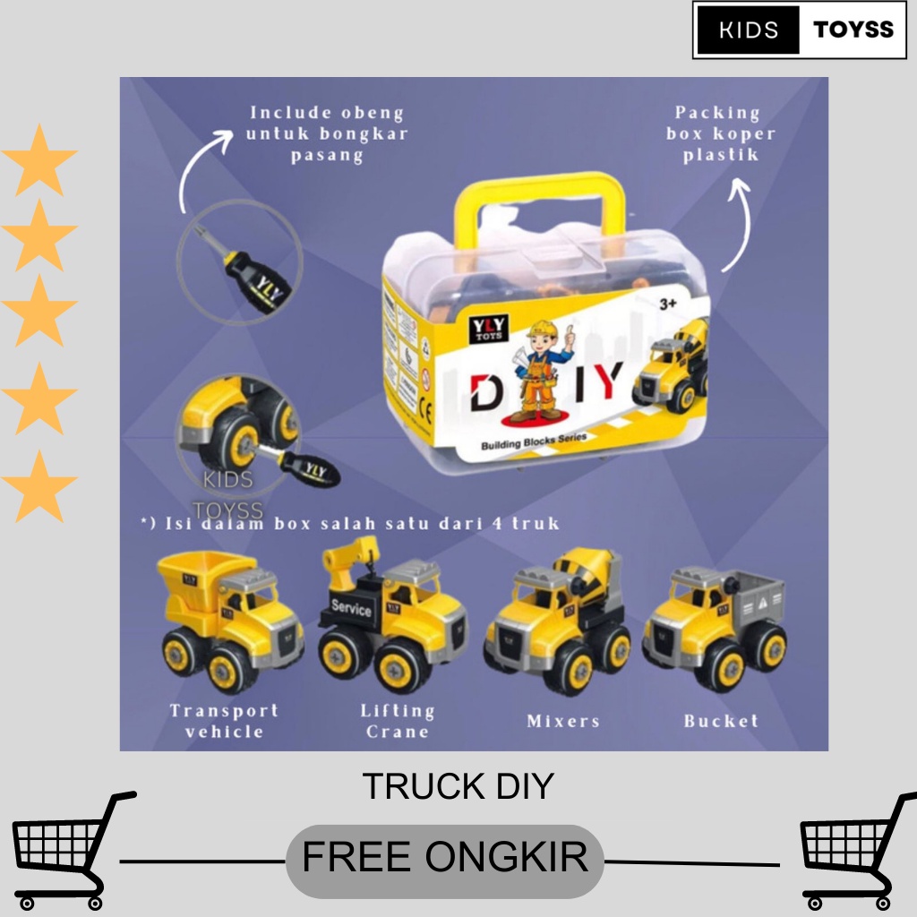 Jual Mainan Anak Truck Bongkar Pasang Building Block TRUK DIY Series ...