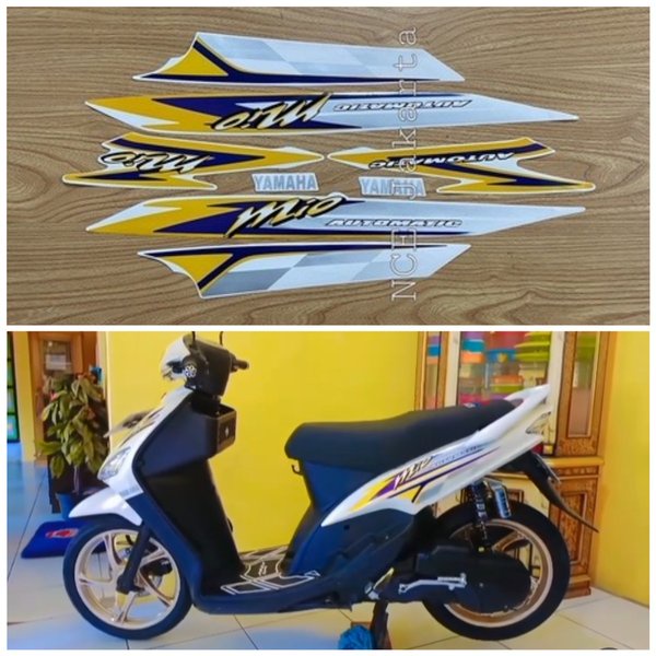 Jual Stiker Striping Mio 2003 Putih Lis Kuning | Shopee Indonesia