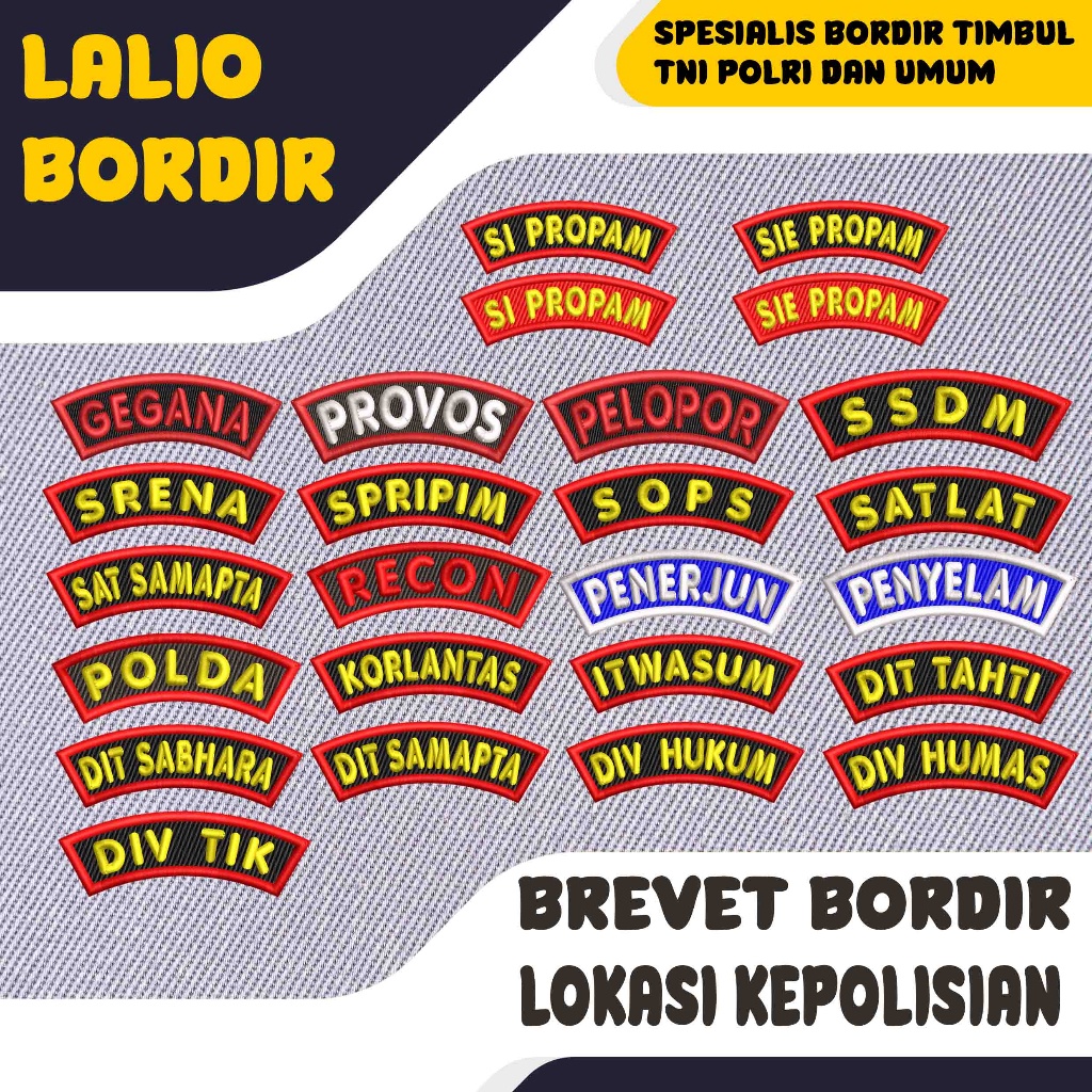 Jual SLT BREVET BORDIR LOKASI KEPOLISIAN TANDA LOKASI KEPOLISIAN ...