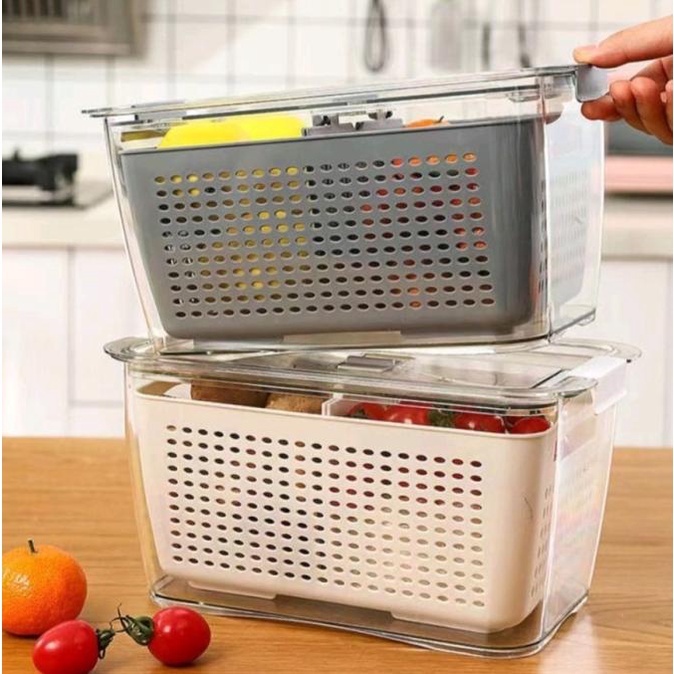 Jual RAK KULKAS AKRILIK KOTAK MAKANAN BOX CONTAINER ACRYLIC SAYUR DAN ...