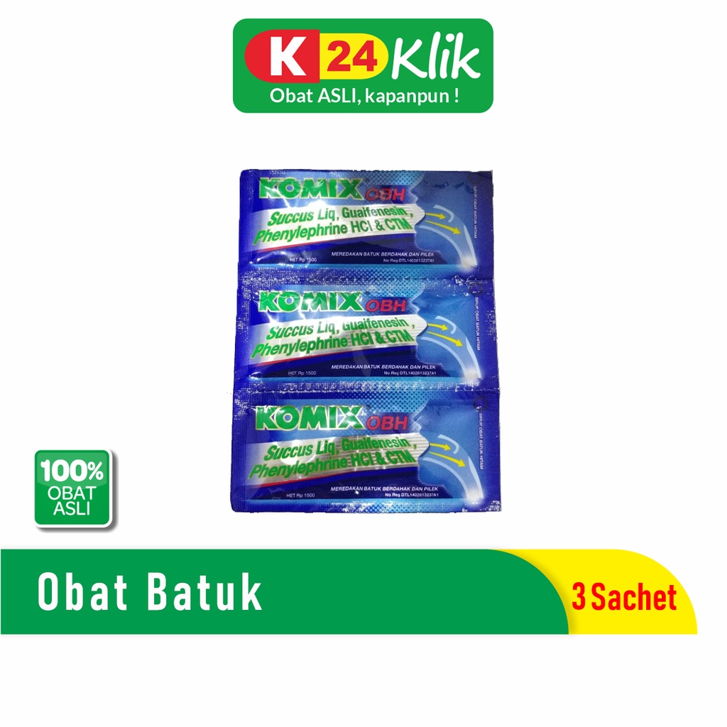 Jual KOMIX Obh Sachet / Obat Batuk Pilek (per 3 Sachet) | Shopee Indonesia