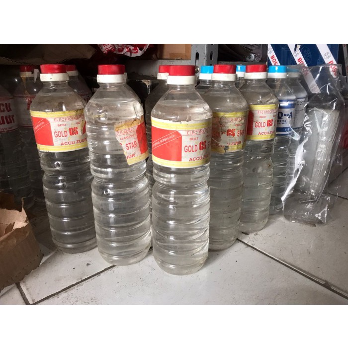 Jual Air Accu / Air Aki Merah Zuur GOLD STAR 1L | Shopee Indonesia