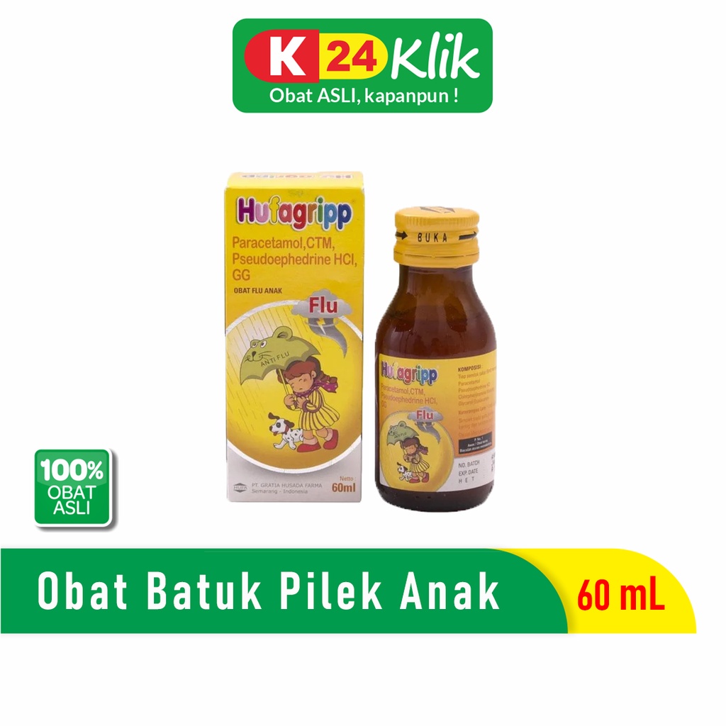 Jual Hufagrip Flu Batuk Sirup 60ml / Obat Flu Batuk Anak (1 Pcs ...