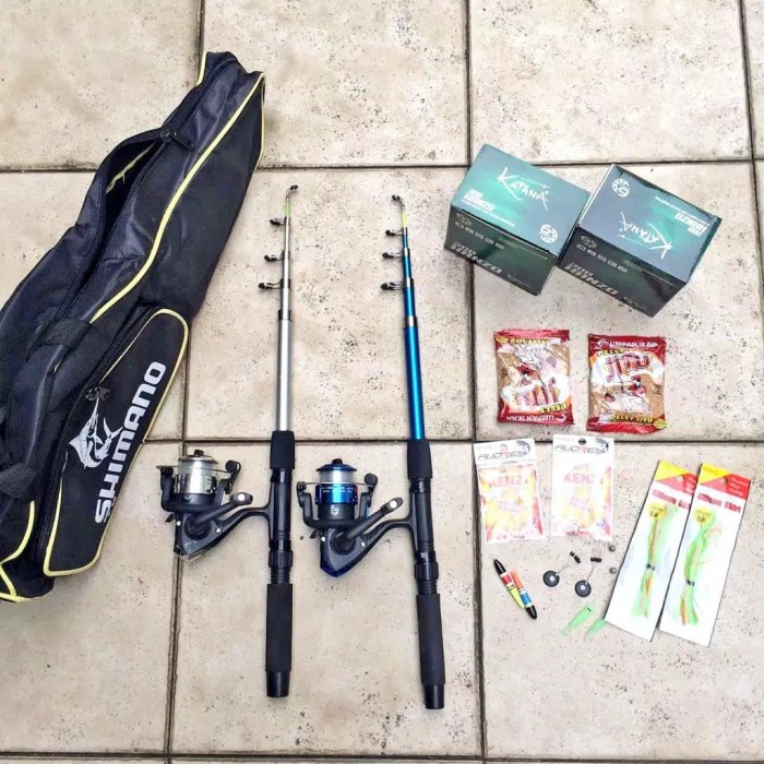 Jual 2 set pancing Lengkap Mancing Kolam 6 Bearing ( Free Tas ) | Shopee Indonesia