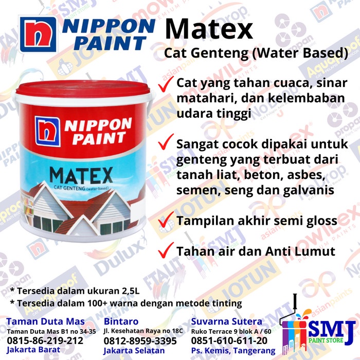 Jual Cat Nippon Paint Matex Cat Genteng Warna Blue Instinct Kemasan 2,5 ...