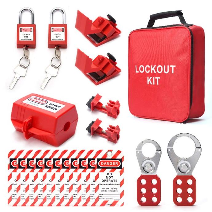 Jual =====] Breaker Lockout Tagout Kit Electrical Lockout Lock Set Plug ...